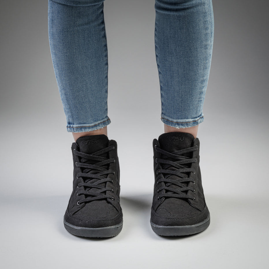 Minimalist Rutsu Original Barefoot Sneakers | High Top Black – Rutsu Barefoot